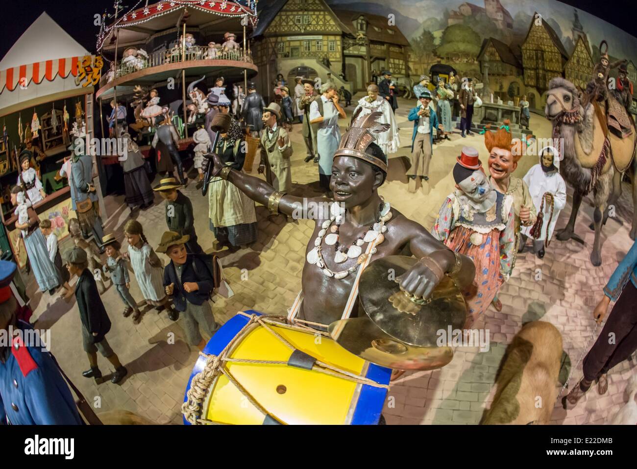 Life-sized carnival figures, which represent visitors of a parish fair ...