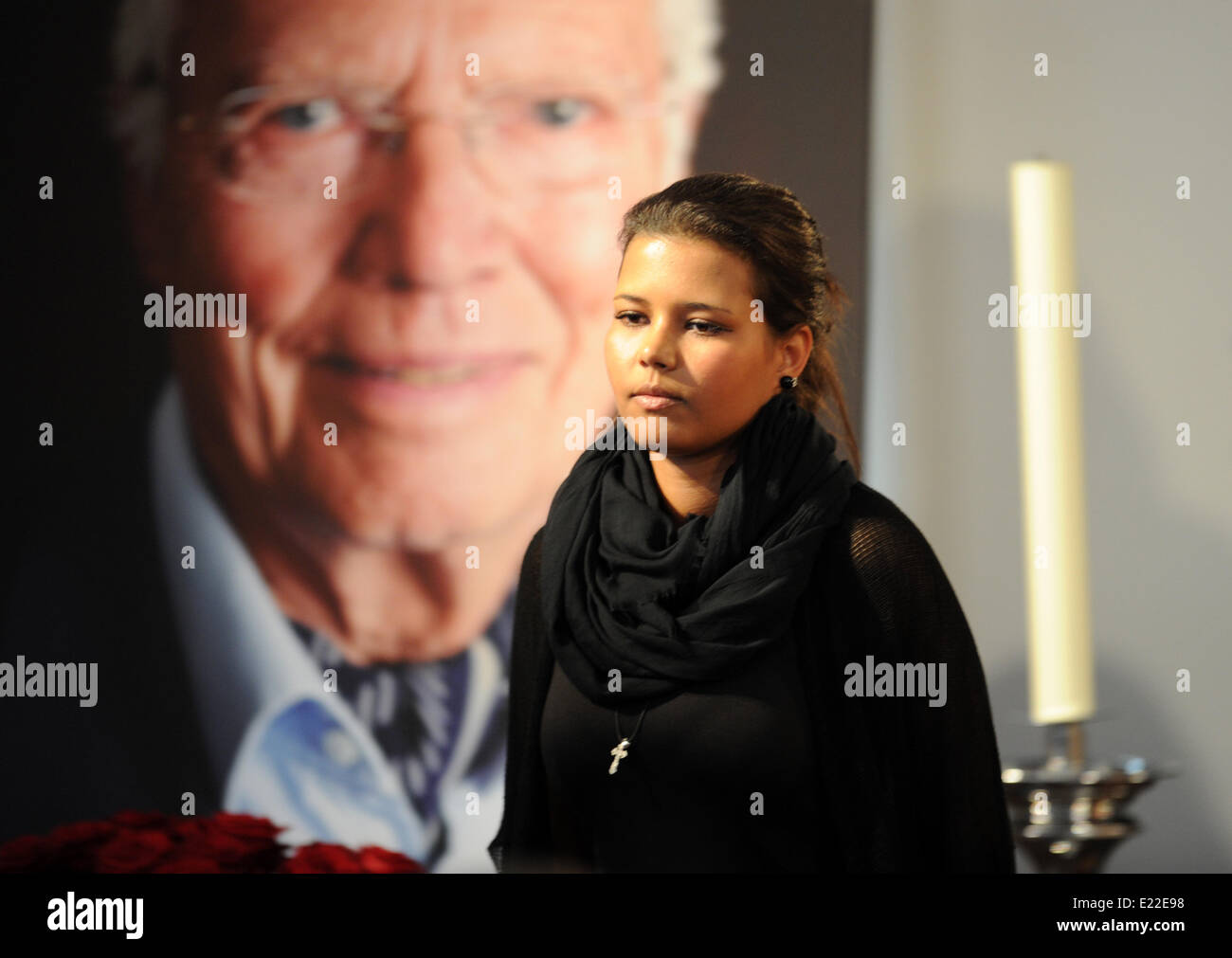 The daughter Aida Boehm at the memorial service of her father Karlheinz ...