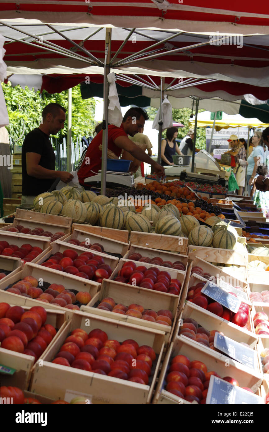 Traditional market, Annecy, Haute Savoie, Rhone Alpes, France Stock ...