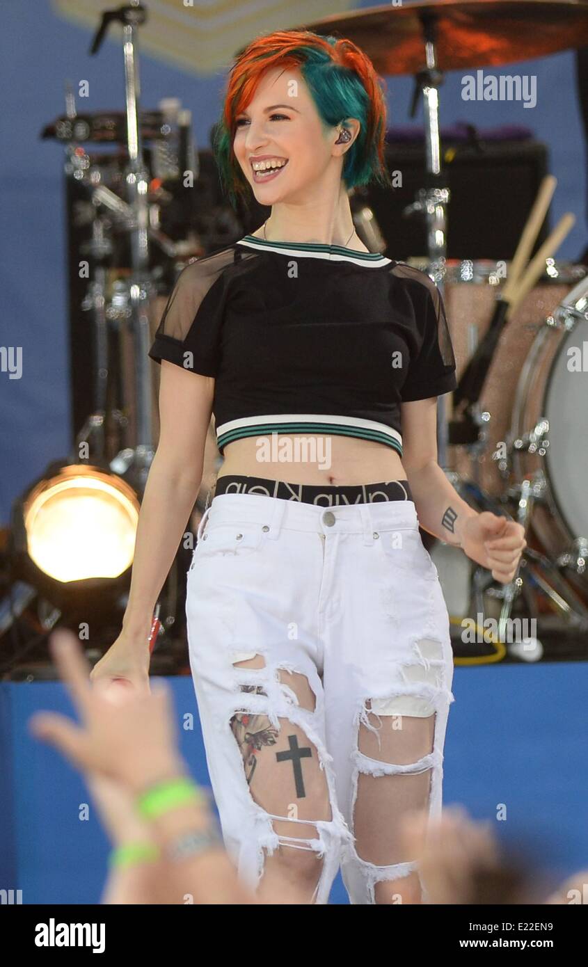 New York, NY, USA. 13th June, 2014. Paramore, Hayley Williams on stage ...