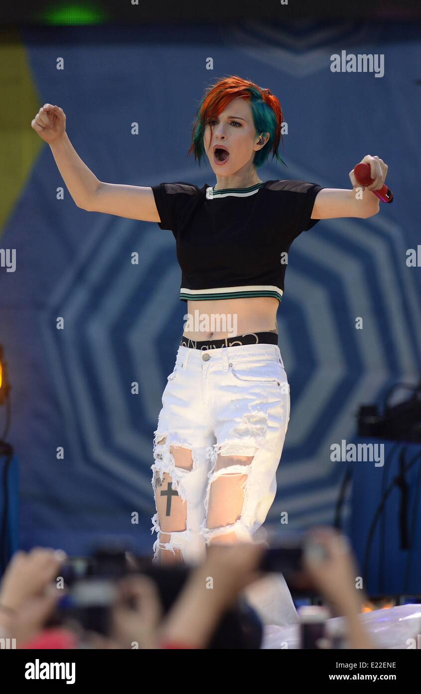 New York, NY, USA. 13th June, 2014. Paramore, Hayley Williams on stage ...