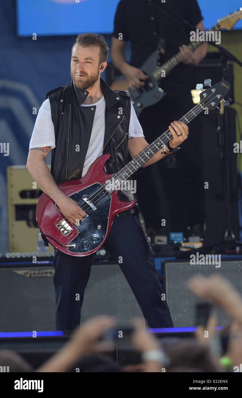 New York, NY, USA. 13th June, 2014. Paramore, Jeremy Davis on stage for ...