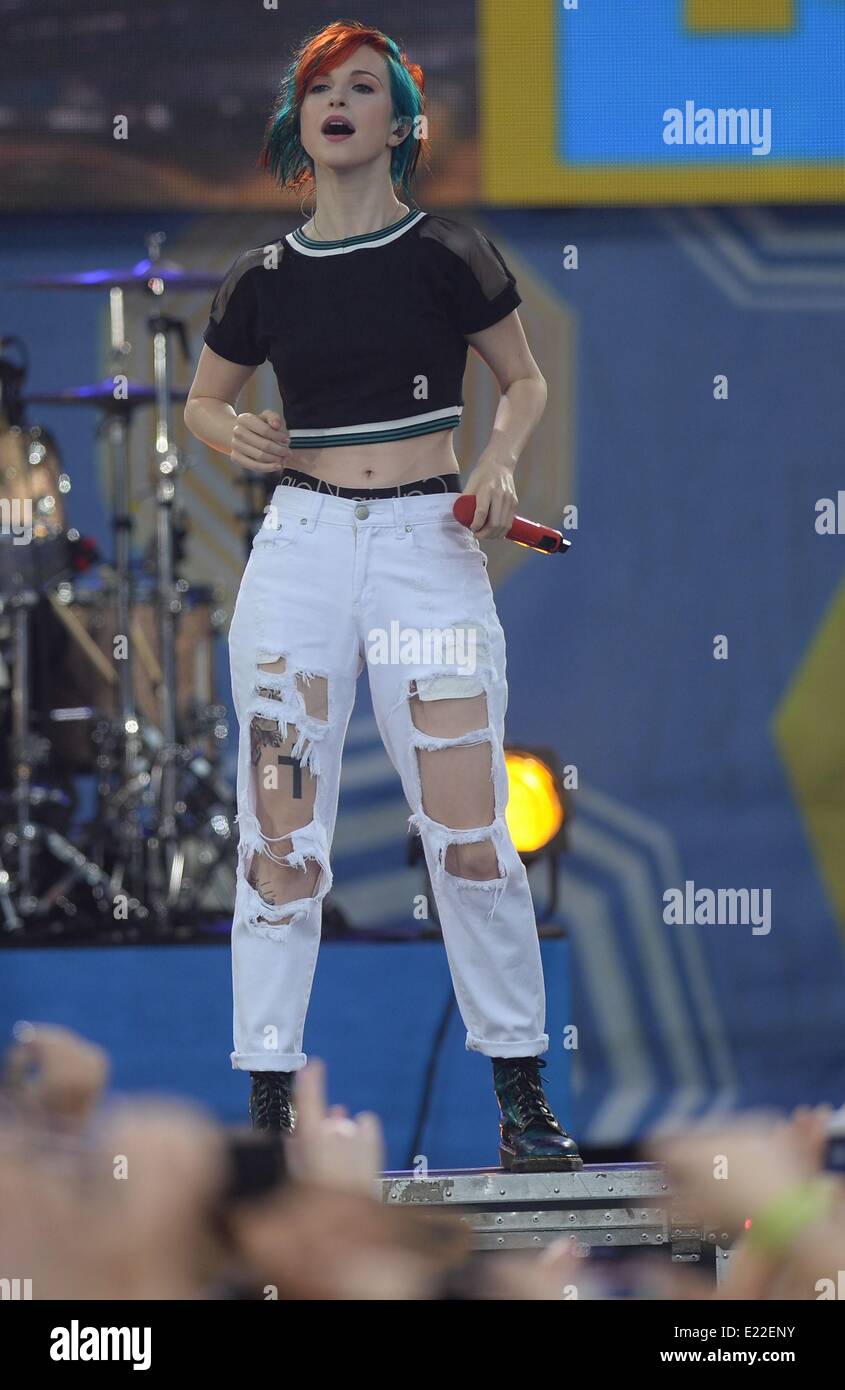 New York, NY, USA. 13th June, 2014. Paramore, Hayley Williams on stage ...