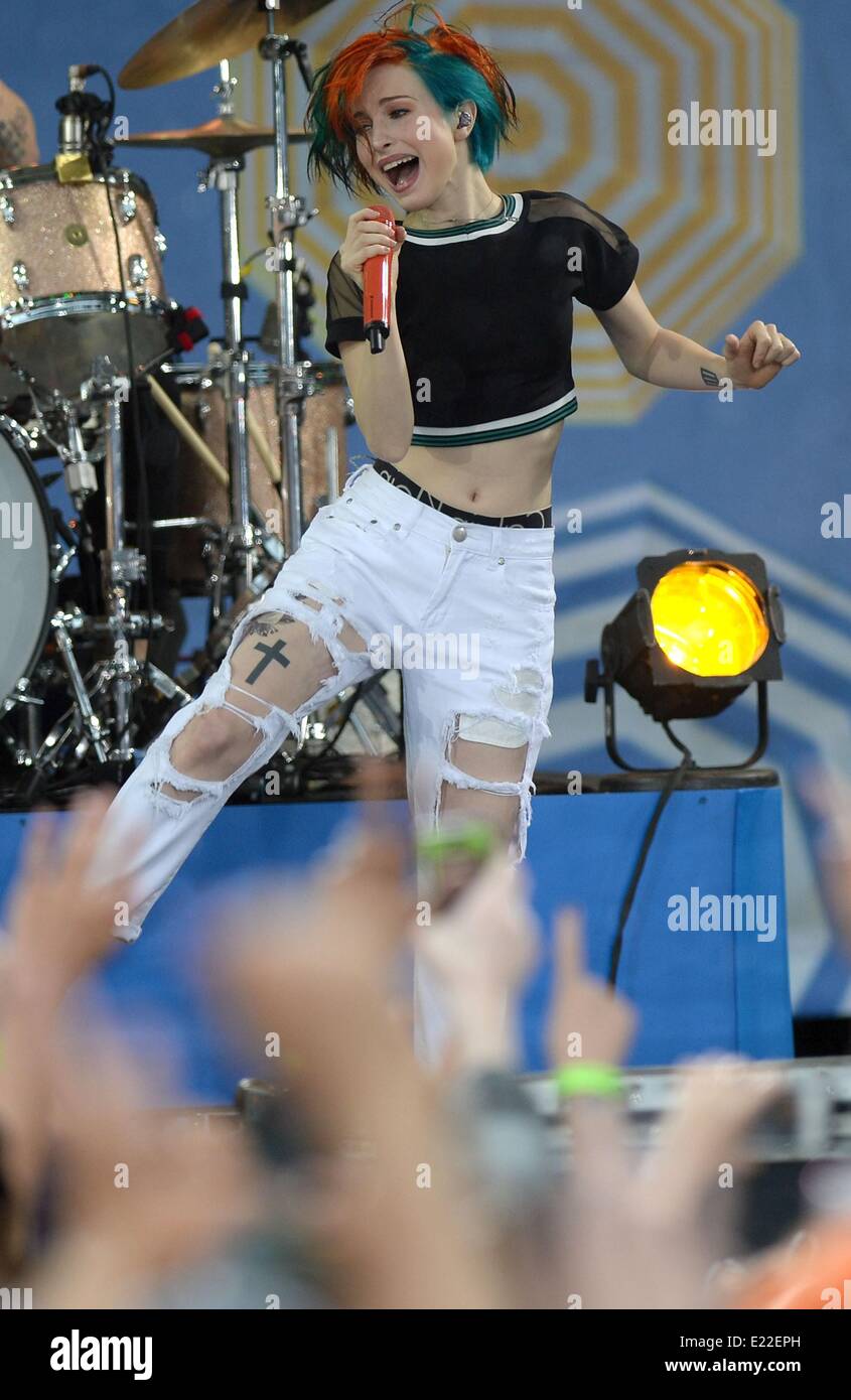 New York, NY, USA. 13th June, 2014. Paramore, Hayley Williams on stage ...