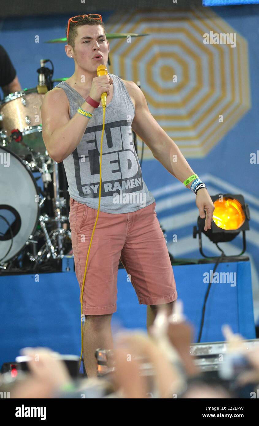 New York, NY, USA. 13th June, 2014. Paramore, Christian Brown on stage ...