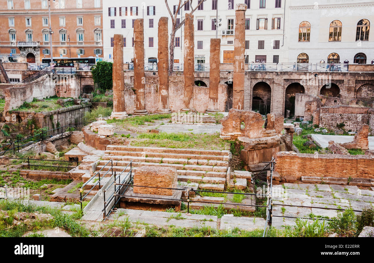 roman temple ruins in the so-called Area Sacra in Rome. Italy Stock ...