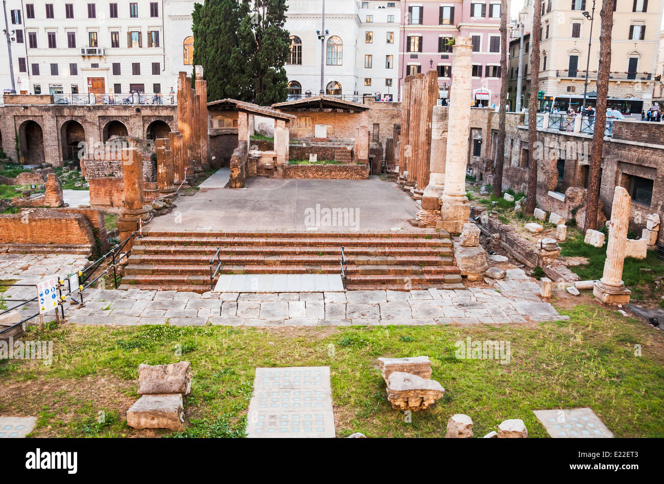 roman temple ruins in the so-called Area Sacra in Rome. Italy Stock ...