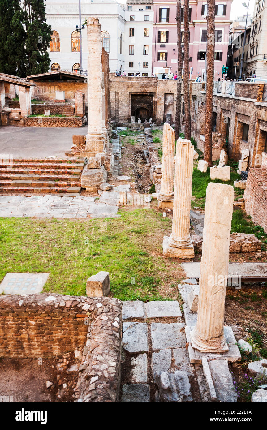 roman temple ruins in the so-called Area Sacra in Rome. Italy Stock ...