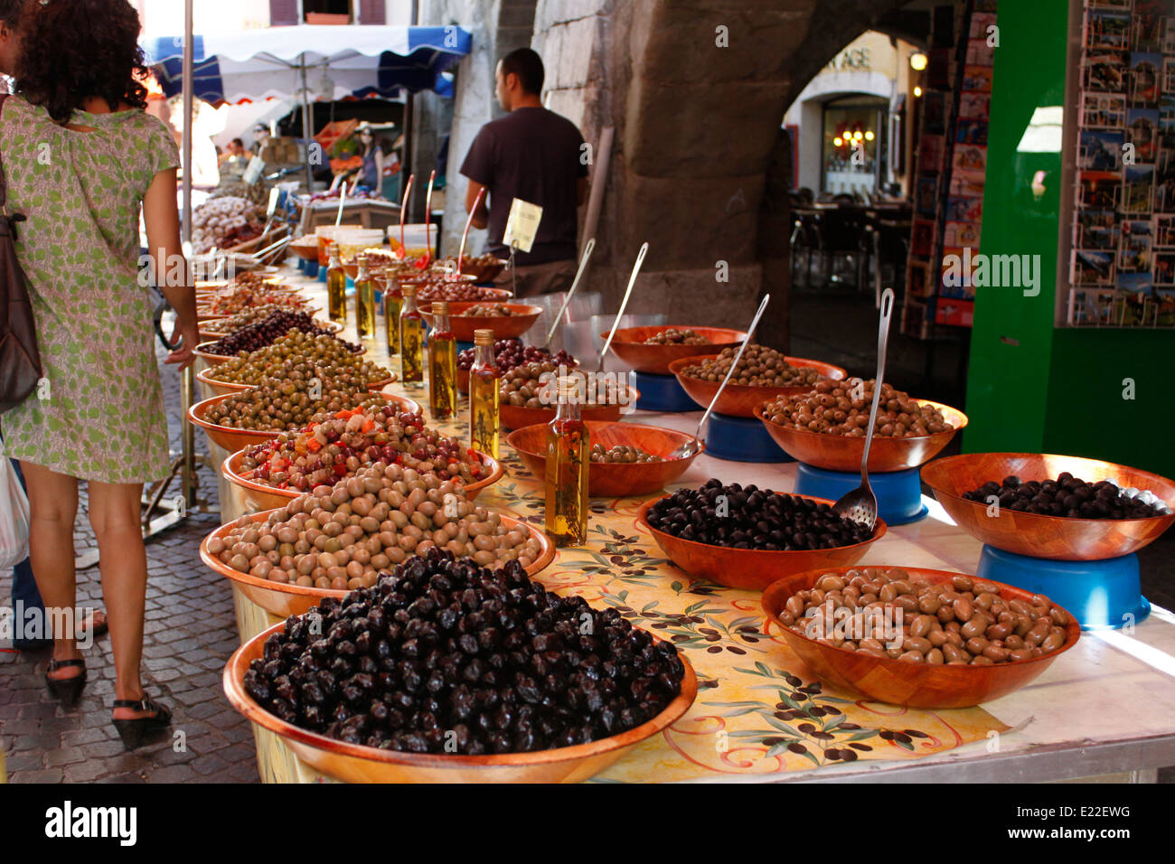 Traditional market, Annecy, Haute Savoie, Rhone Alpes, France Stock ...
