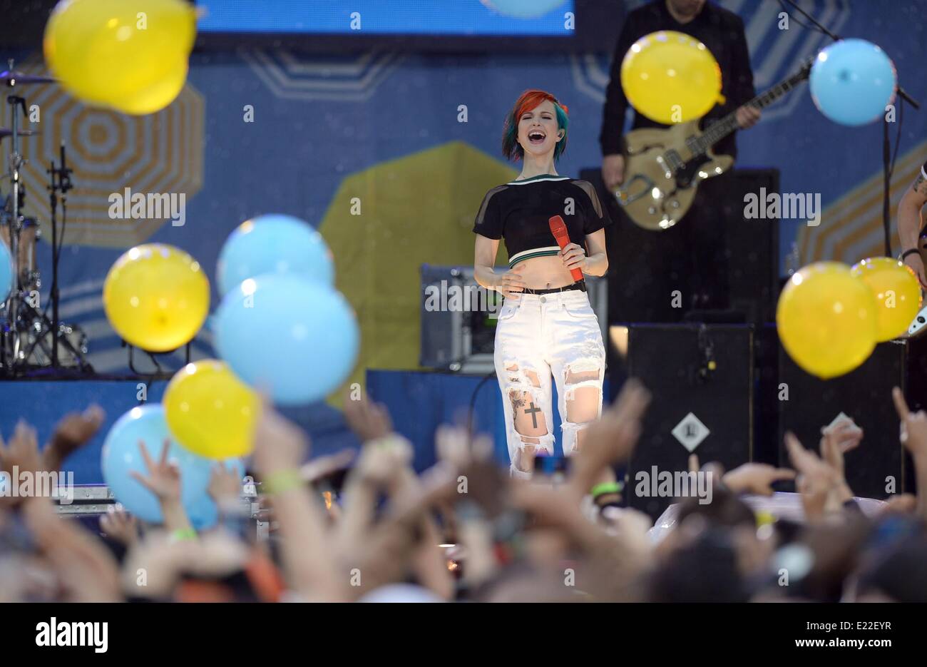 New York, NY, USA. 13th June, 2014. Paramore, Hayley Williams on stage ...