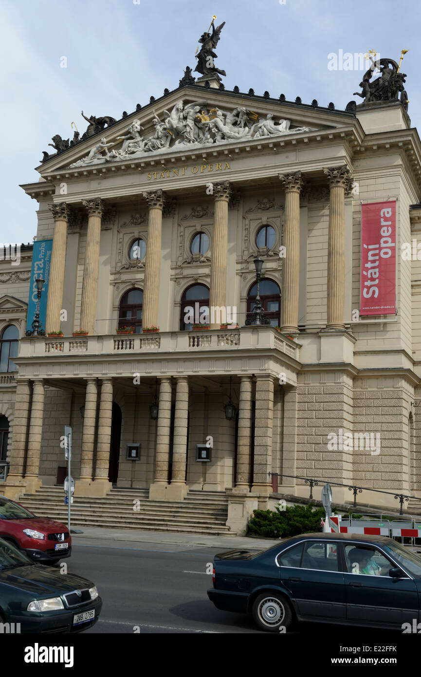 The Iconic State Opera building in Prague, Czech Republic Stock Photo ...