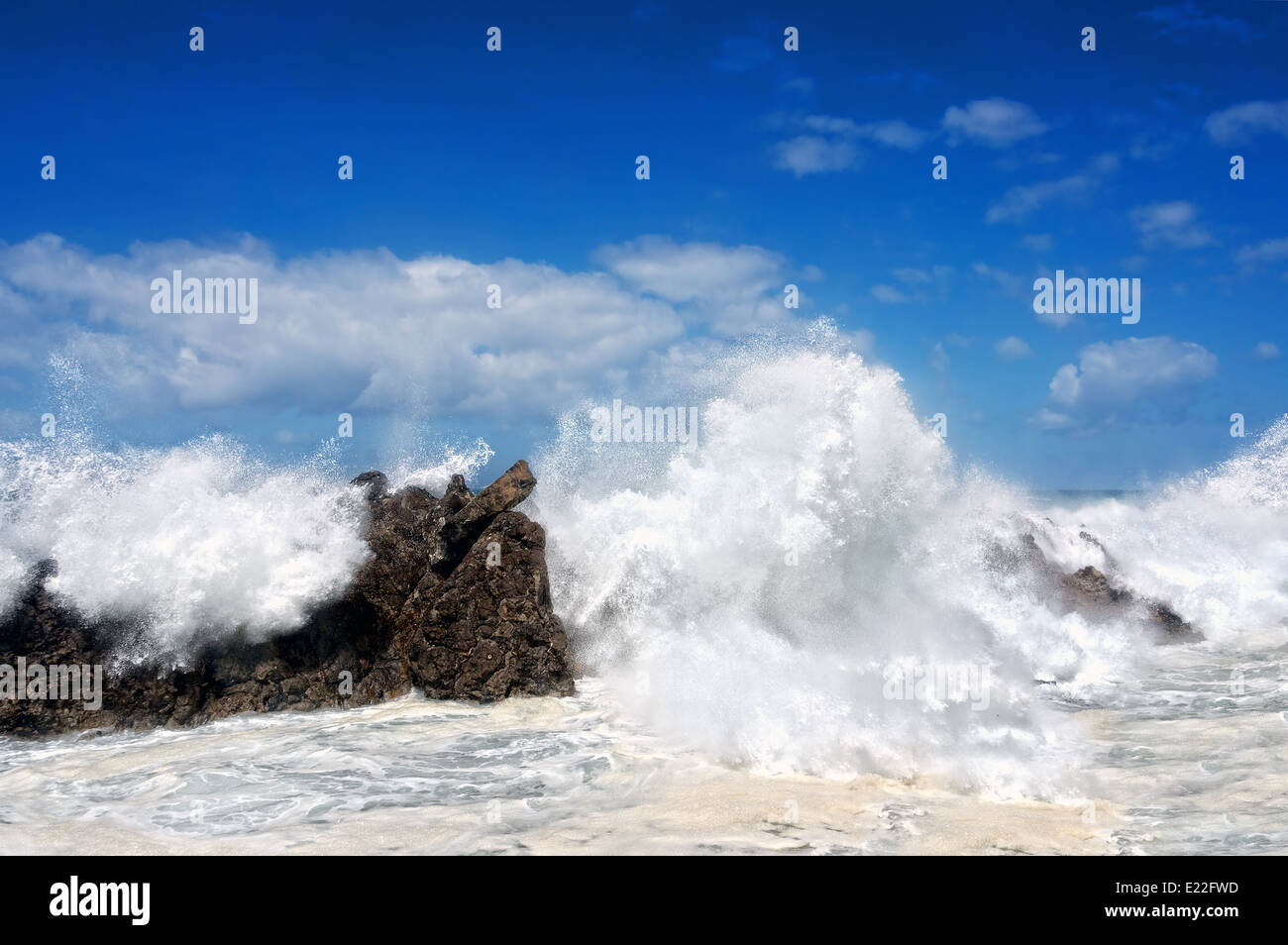 waves breaking on the rocks Stock Photo - Alamy