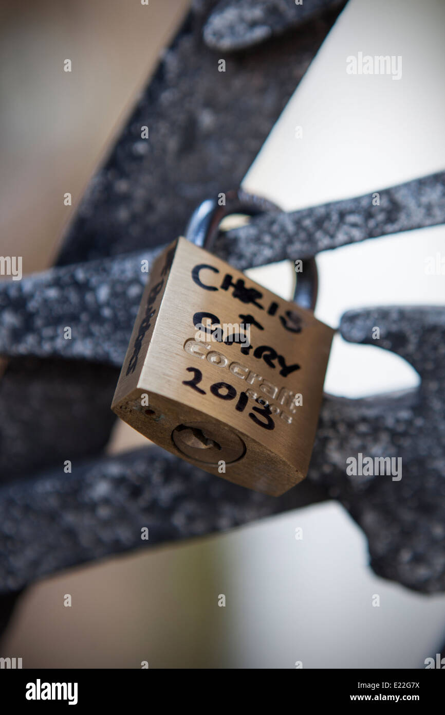 Chris & Gary 2013 Love Locks or Lovelock fastened to Bridge in ...