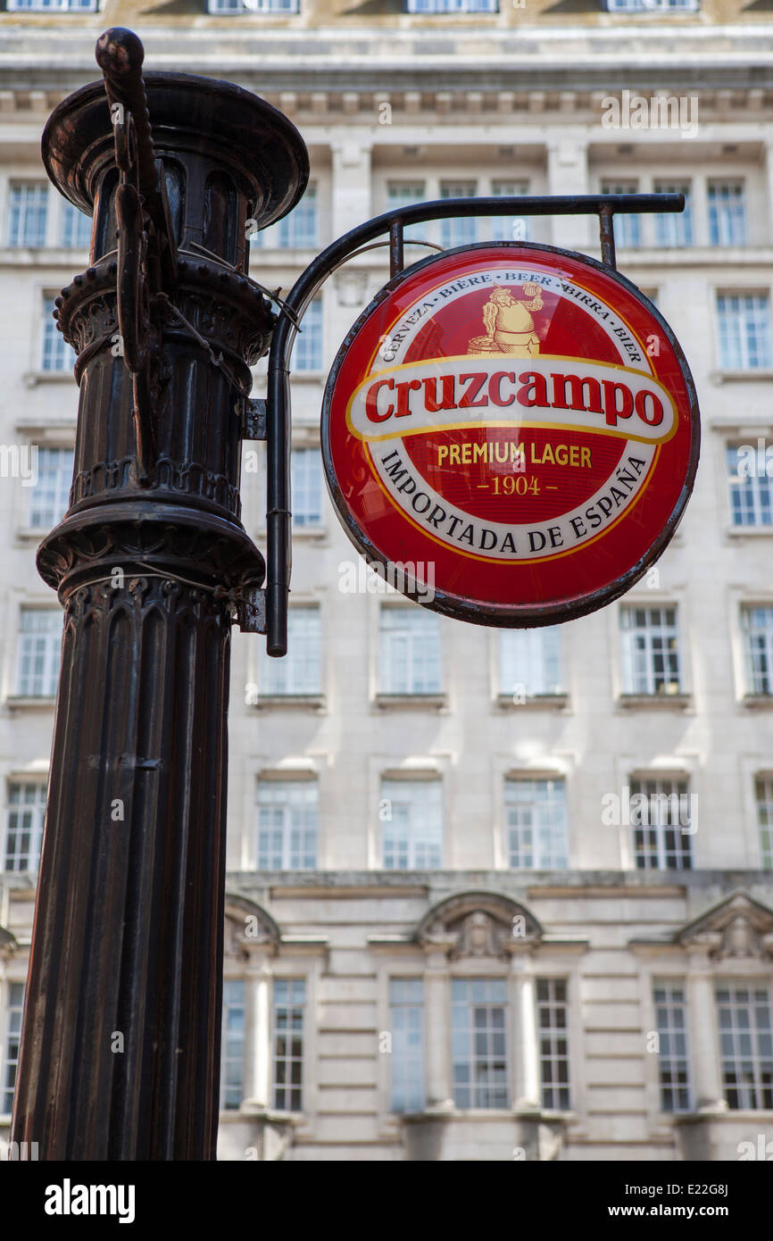 Cruzampo Beer Sign, Deansgate, Manchester, UK Stock Photo - Alamy