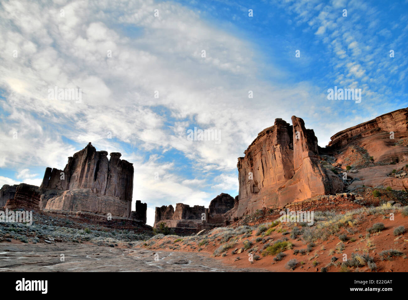 Courthouse Wash view in Arches National Park near Moab, Utah Stock ...
