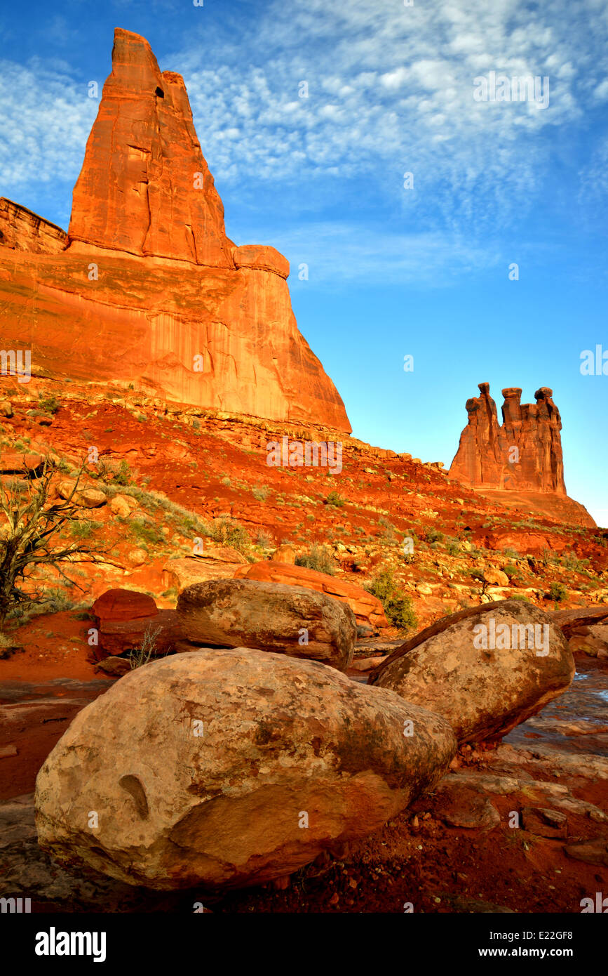Courthouse Wash view in Arches National Park near Moab, Utah Stock ...