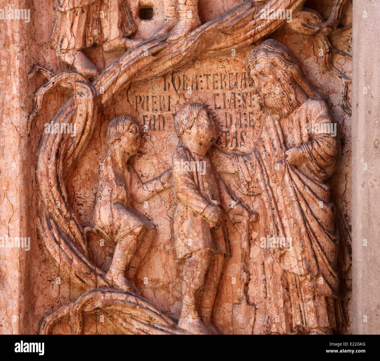 Christ Performing Works of Mercy relief at the baptistry from Benedetto ...