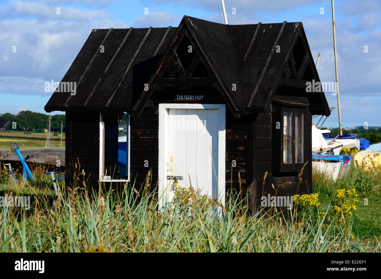 Boat club hut Stock Photo - Alamy