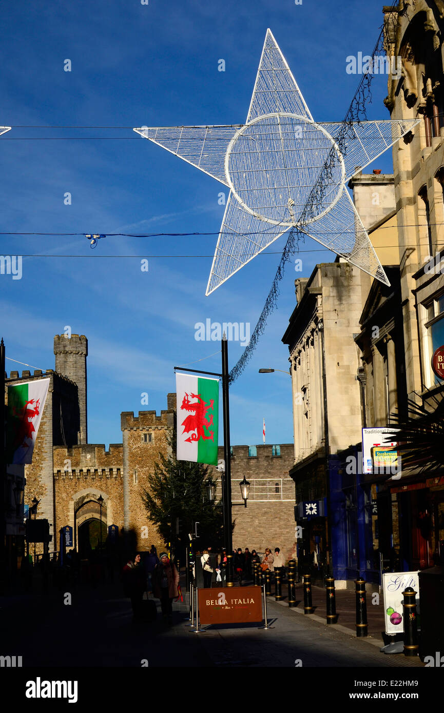 st mary street cardiff castle wales Stock Photo - Alamy