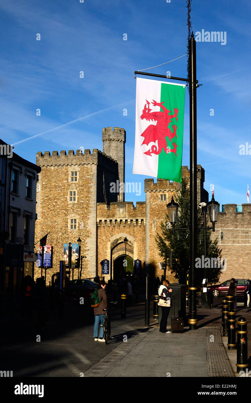st mary street cardiff castle wales Stock Photo - Alamy