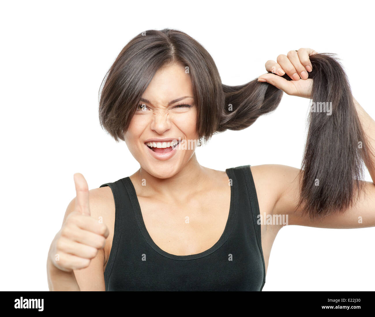 Straight and black hair and beauty hi-res stock photography and images ...