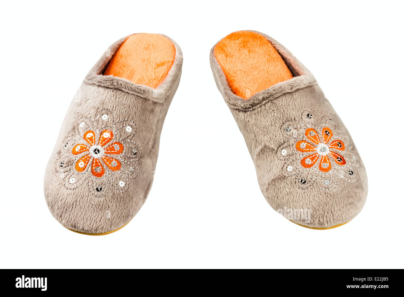 female slippers isolated on white background Stock Photo - Alamy