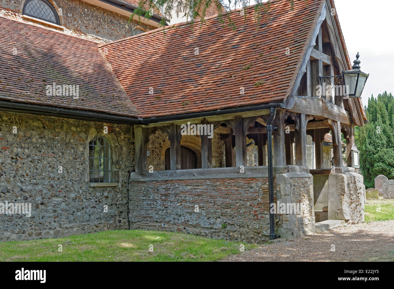 Entrance porch of a medieval English village church Stock Photo - Alamy
