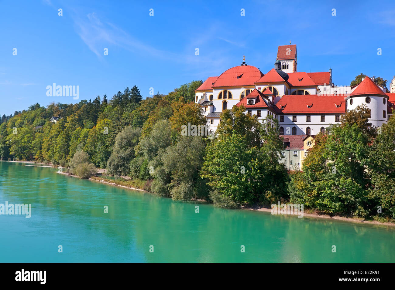old palace by river in Fussen, Bavaria, Germany Stock Photo - Alamy