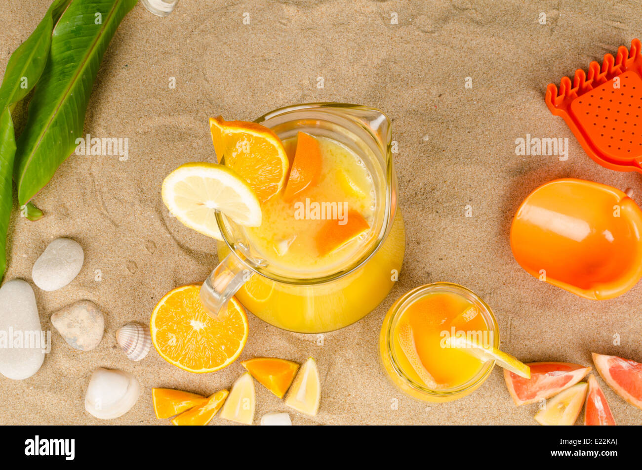 Summer refreshment, a freshly squeezed orange juice Stock Photo - Alamy