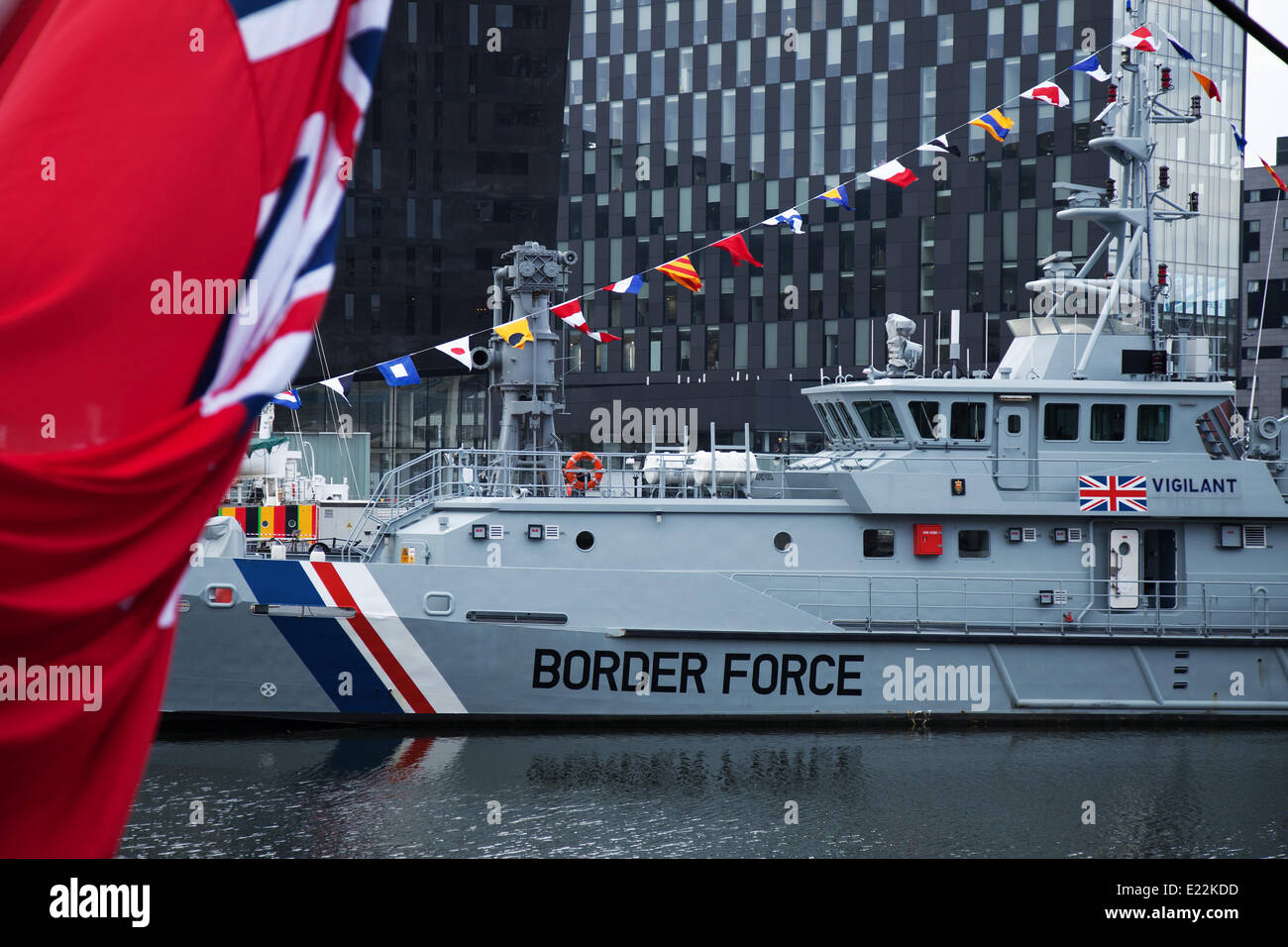 Border Force ship in Liverpool, Merseyside, UK 13th June, 2014. HMC ...