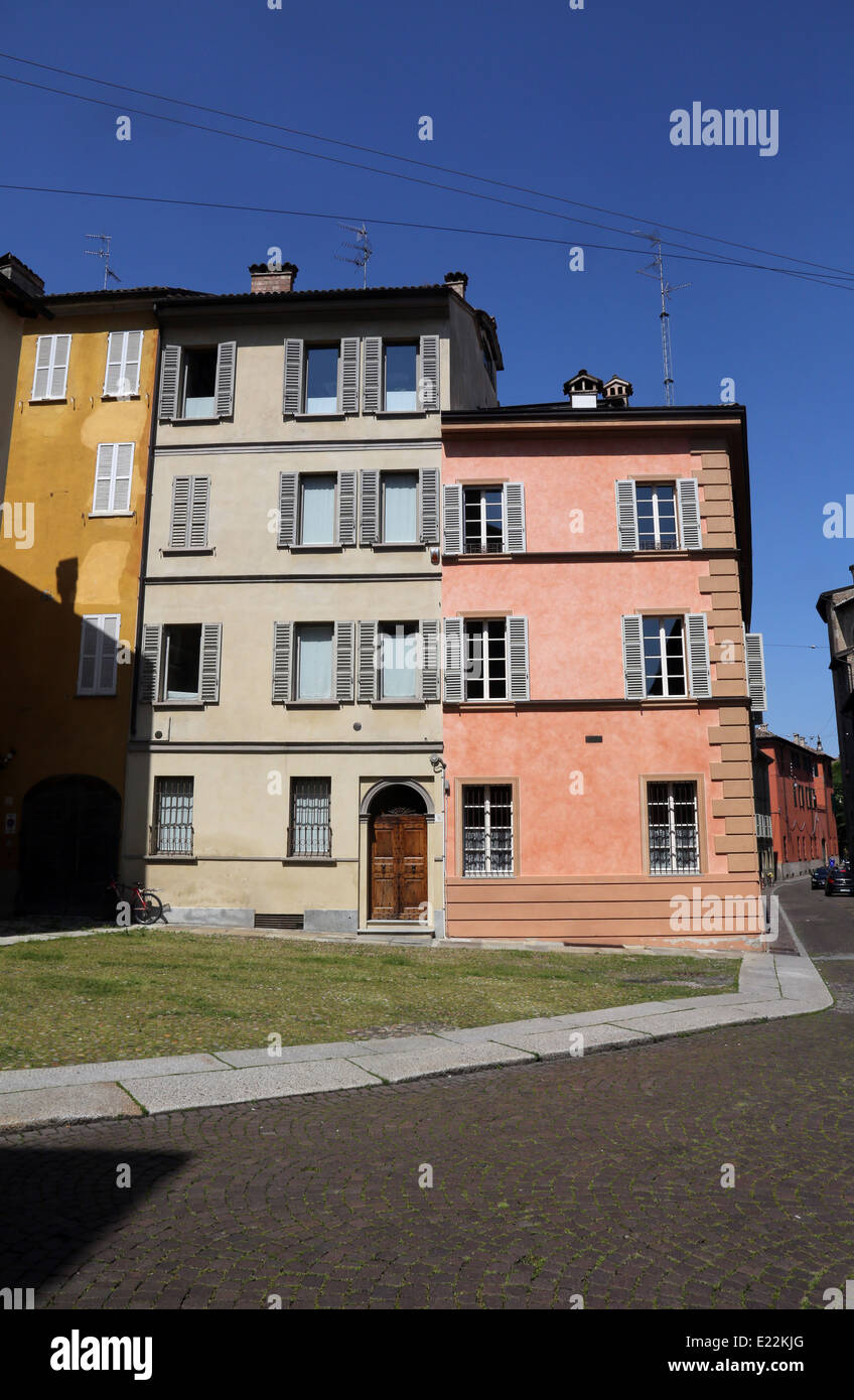 Colourful houses, Parma, Emilia Romagna, Italy Stock Photo - Alamy