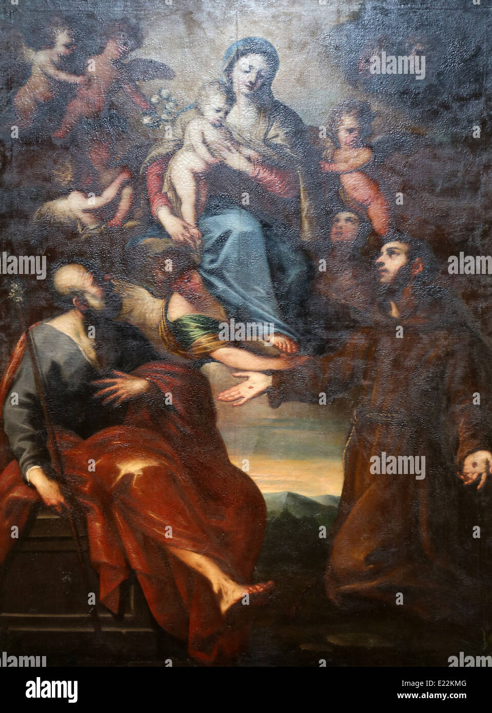 Virgin Mary with baby Jesus, angels and Saints, Saint Lucia church ...