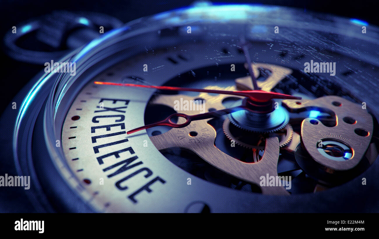 Excellence on Pocket Watch Face. Time Concept Stock Photo - Alamy