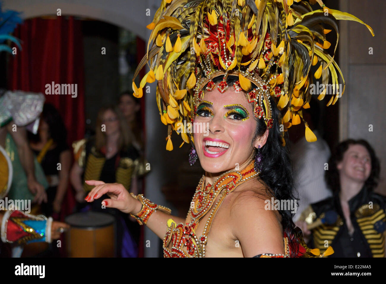 Liverpool, UK. Friday 13th. June 2014: Simone Reeves, who teaches Samba ...