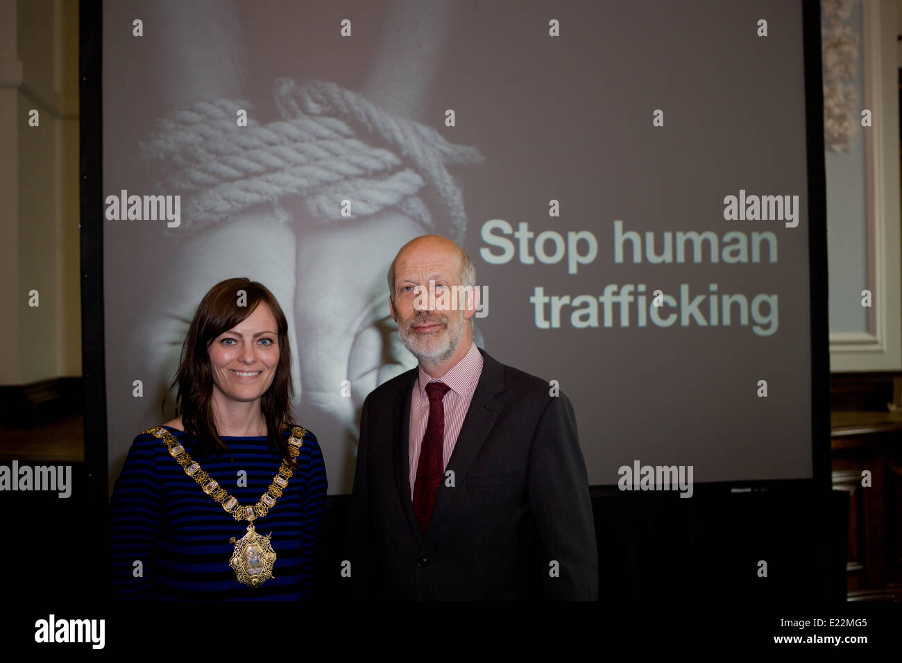 Belfast UK, 13th June 2014. Lord Mayor Nichola Mallon with Justice ...