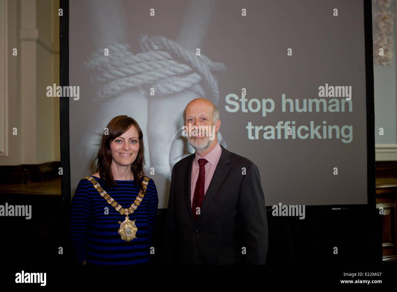 Belfast UK, 13th June 2014. Lord Mayor Nichola Mallon with Justice ...