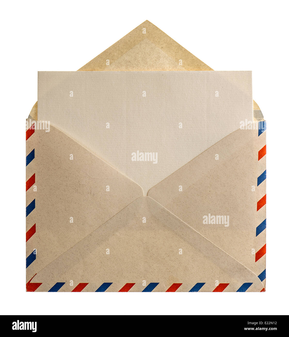 retro style air mail envelope letter isolated on white background Stock ...