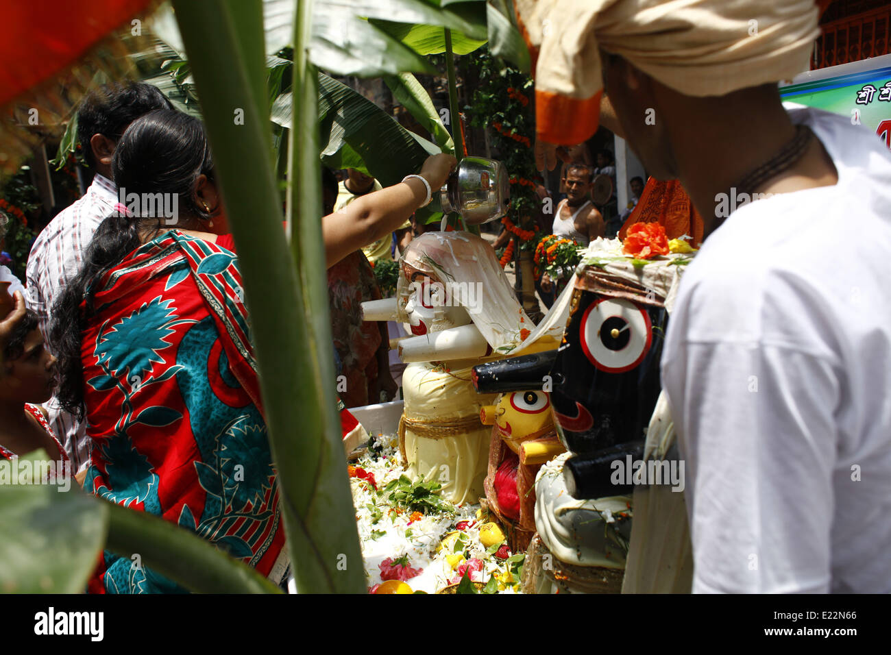 Dhaka, Bangladesh. 13th June, 2014. A special bath of Jagannath takes ...