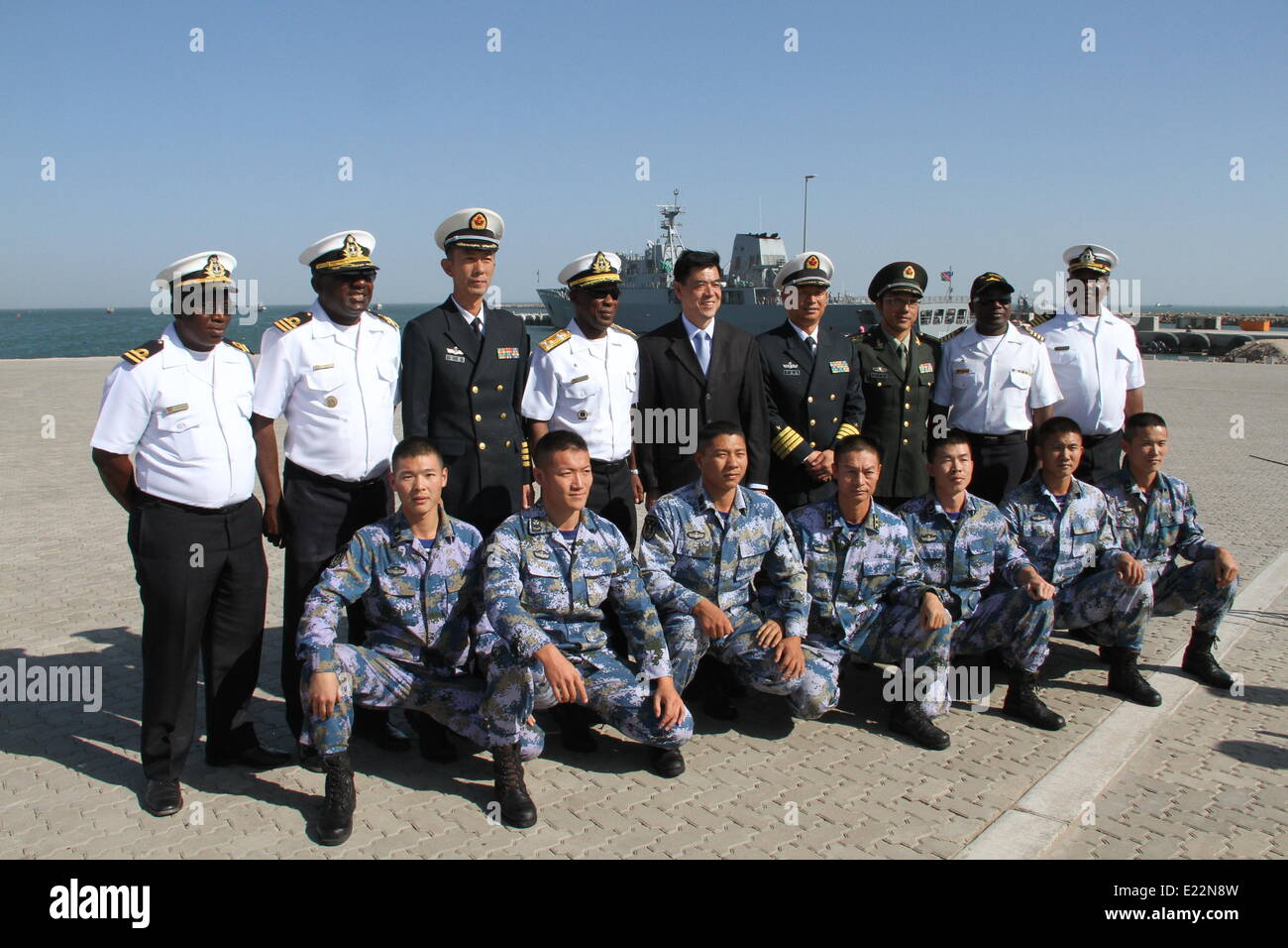 Walvis Bay. 12th June, 2014. Chinese navy soldiers pose for a photo ...
