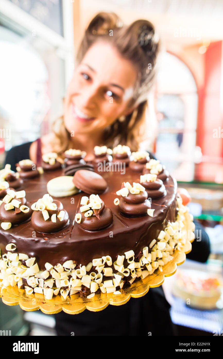 Tray server woman cake hi-res stock photography and images - Alamy