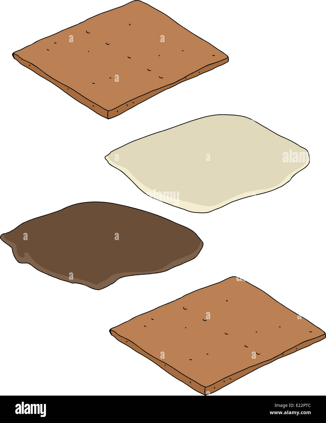 Make your own smores cartoon on isolated background Stock Photo - Alamy