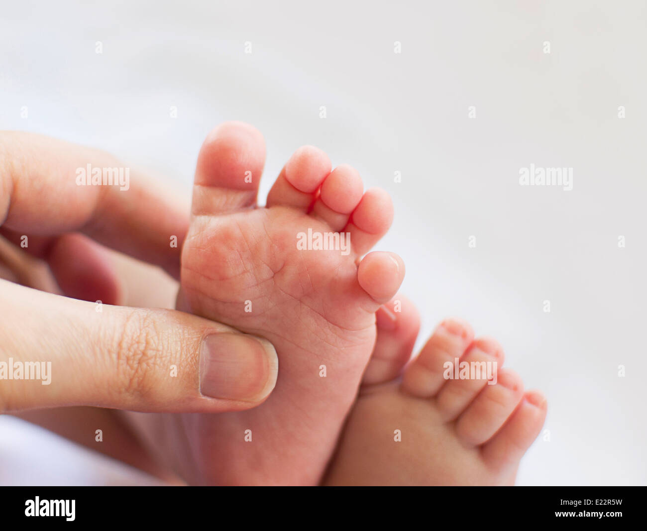 Hand holding baby feet hi-res stock photography and images - Alamy