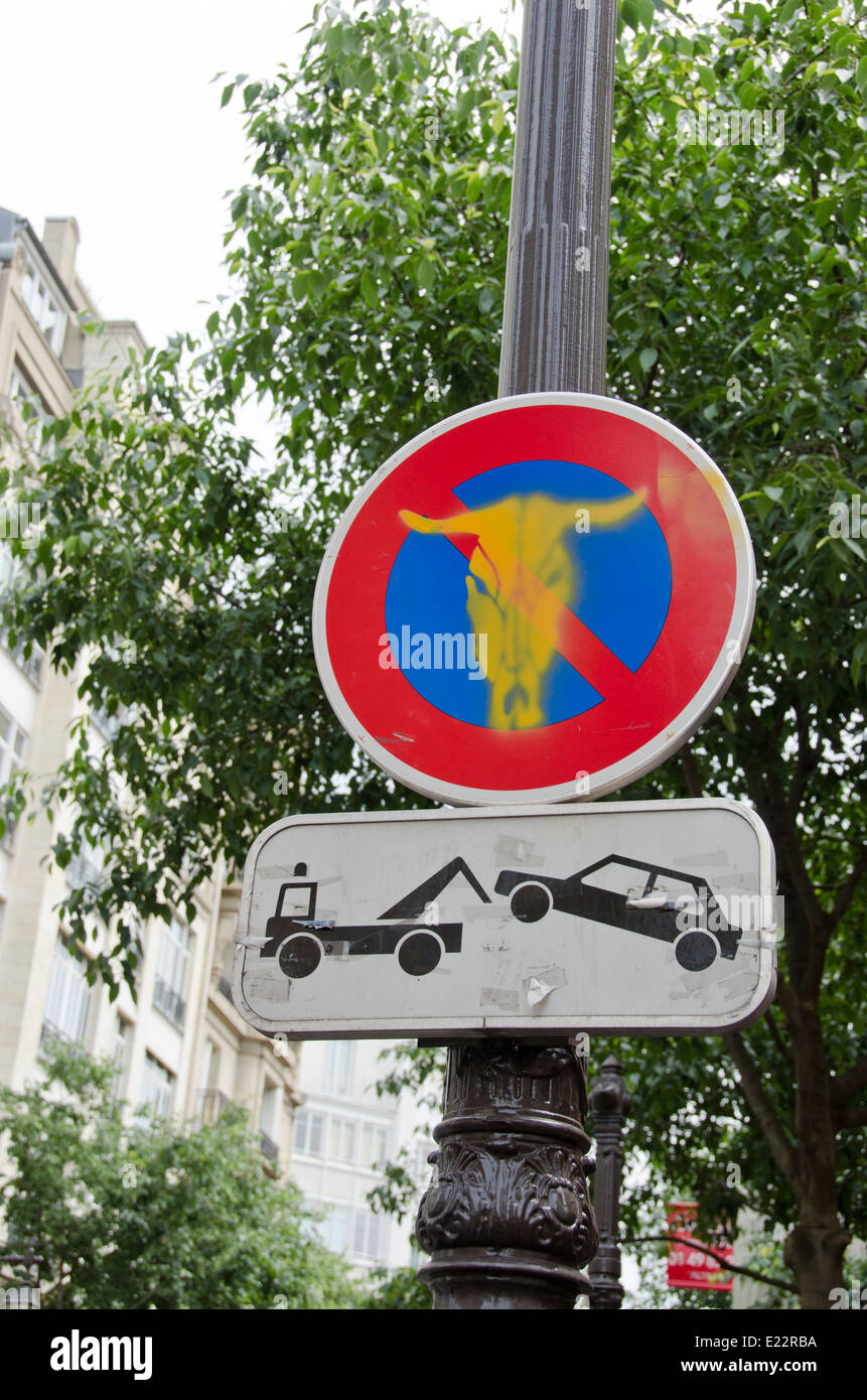 road sign in Paris street on lamp post Stock Photo - Alamy