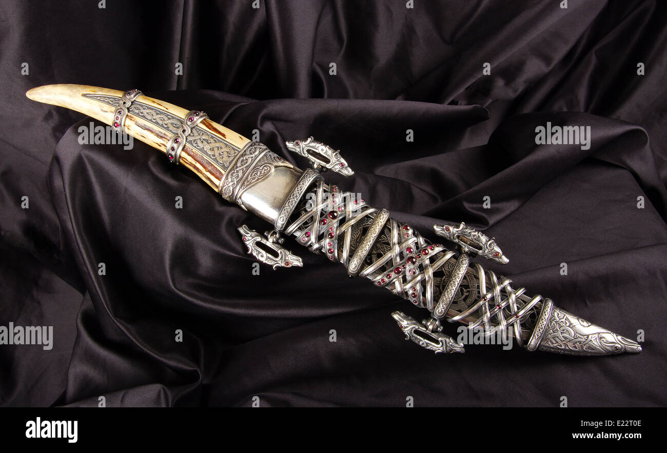 Smart dagger of the medieval soldier. It was used for hunting Stock ...