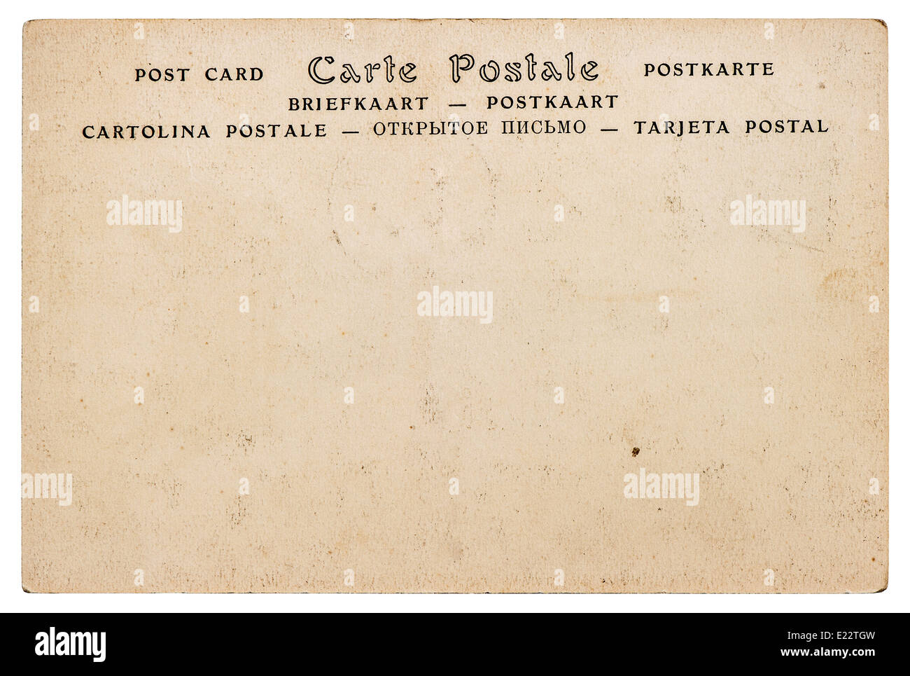 blank antique postcard isolated on white background. postcard in ...