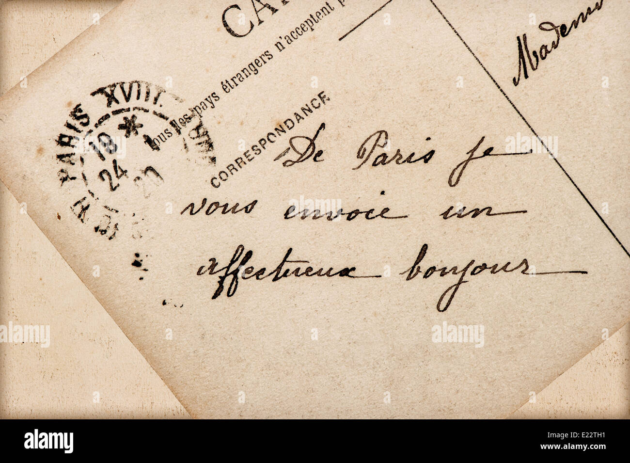 antique french postcard with text lovely greetings from paris 1920 ...