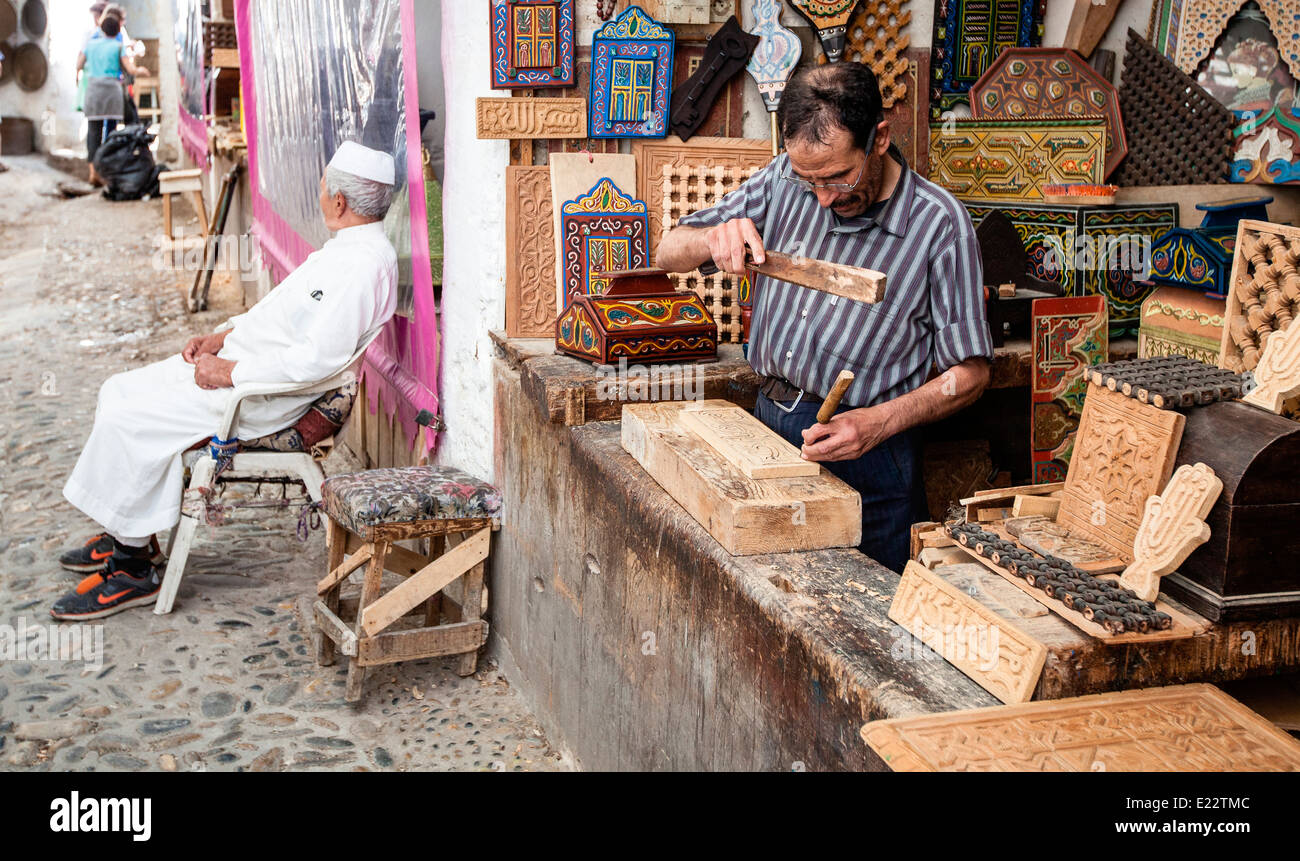 A traditional carpenters workshop on Place el-Nejjarine in the Medina ...