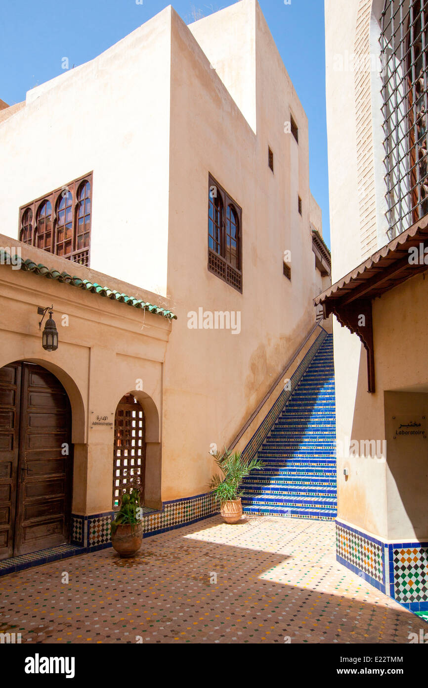 View of the entrance to the Karaouiyine Library on Place el-Seffarine ...
