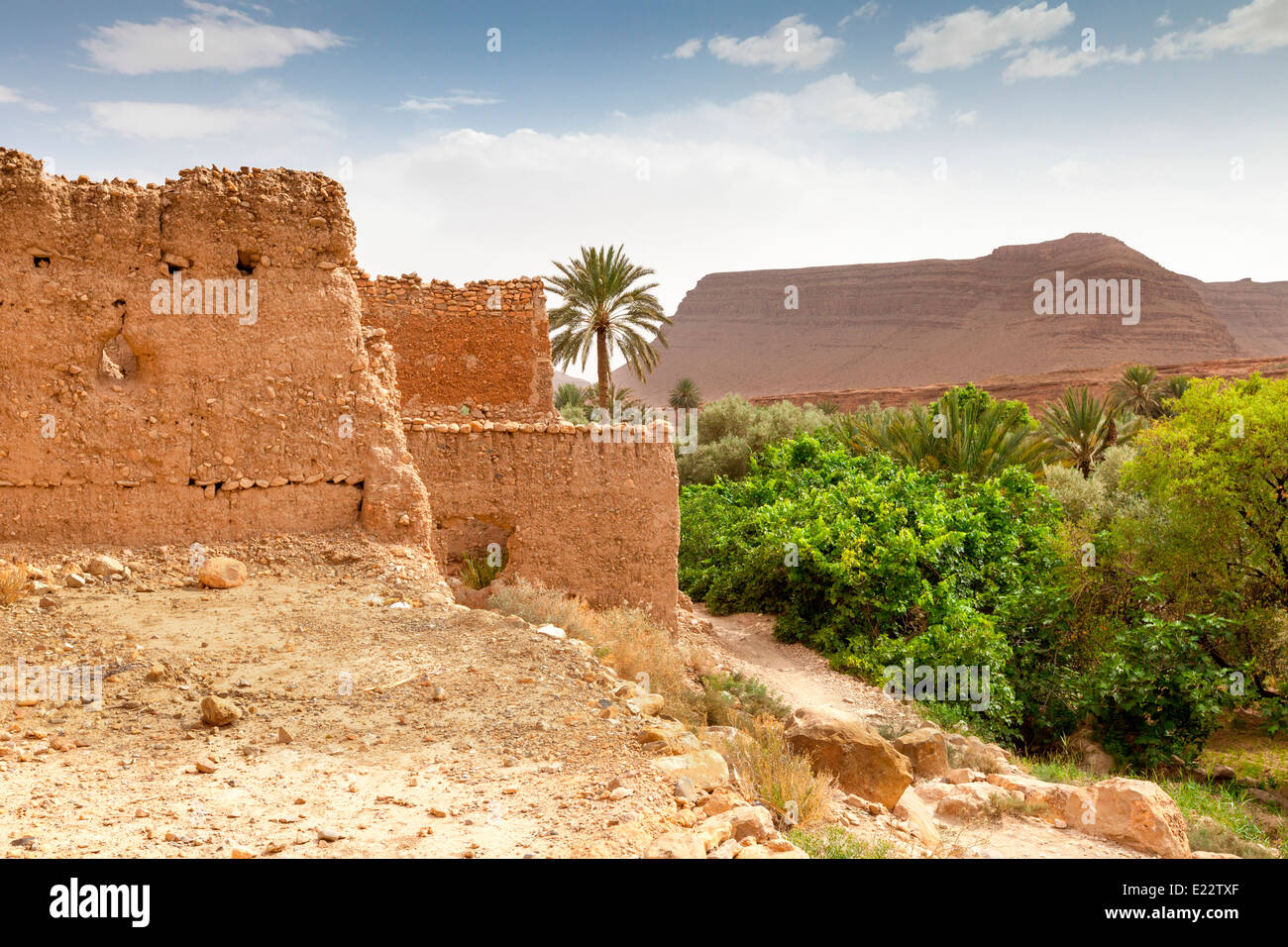 View of an original Kasbah in the Ziz valley near Er-Rachidia, Morocco ...