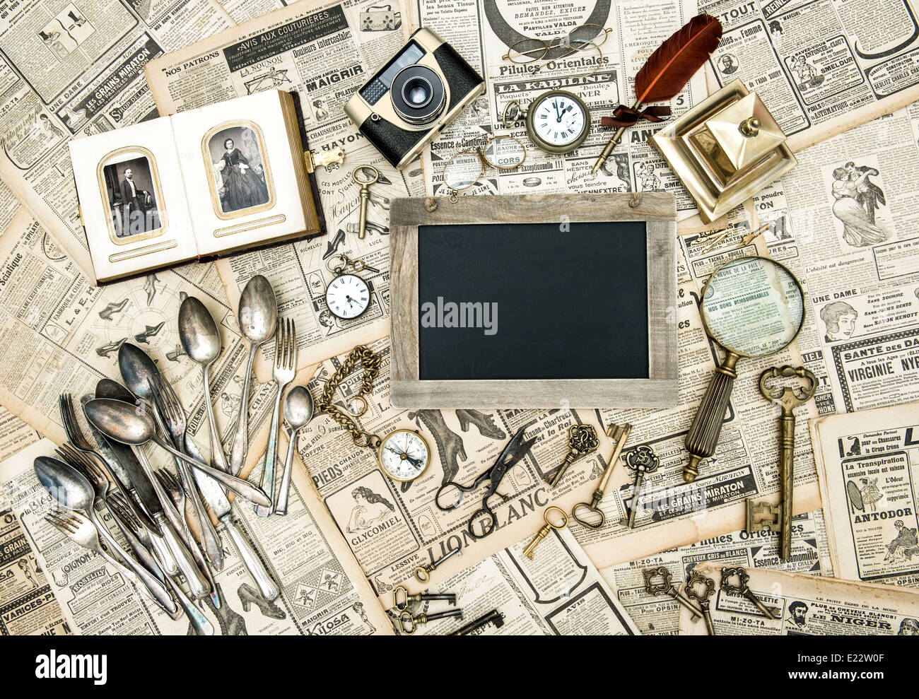 Cutlery old silver 1900 hi-res stock photography and images - Alamy